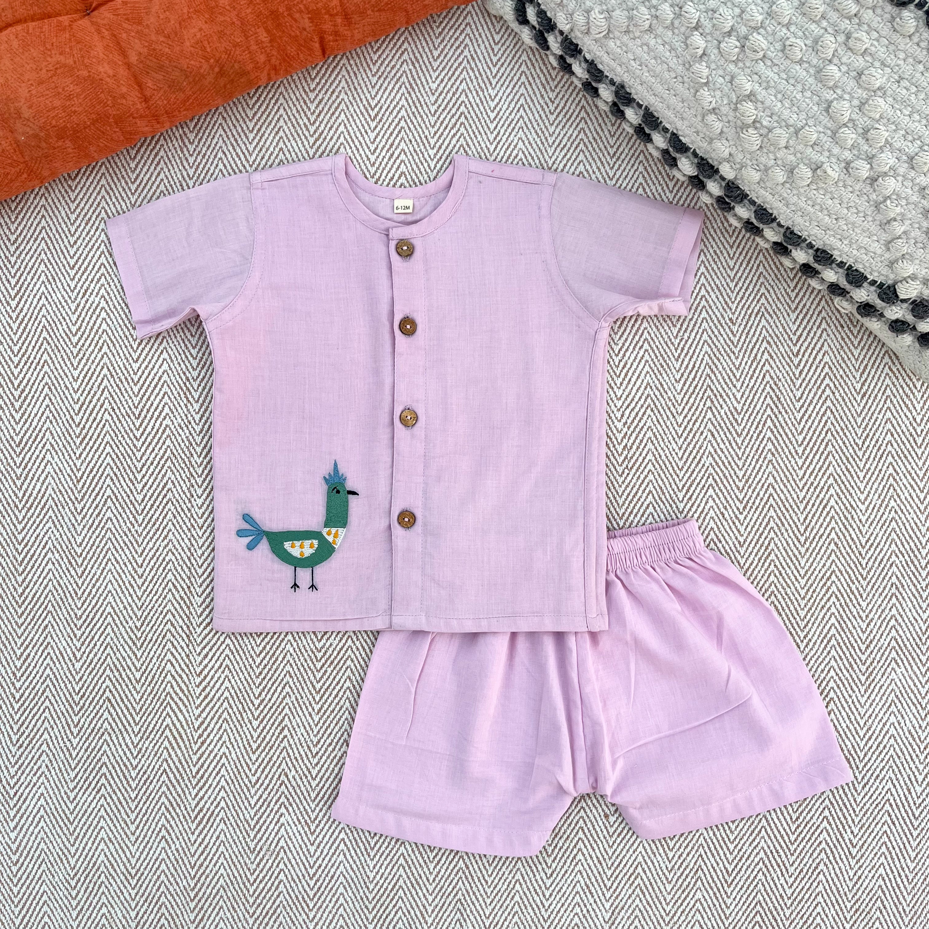Organic Cotton 'Kook-Doo-Koo' Jhabla Set – Bhaakur